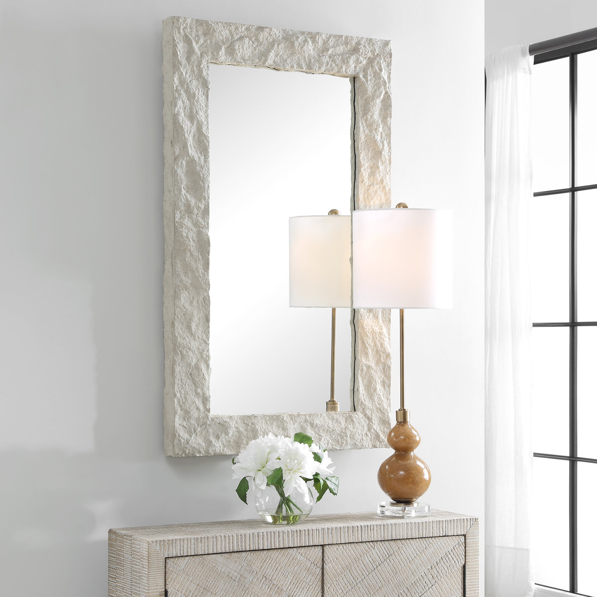Beachcrest Home™ Lela Rectangle Stone Mirror | Joss & Main